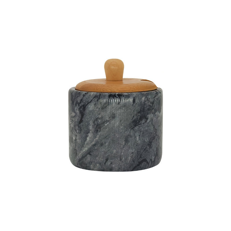 DILAS HOME Luxury Round Natural Marble Kitchen Seasoning Spice Jar ...